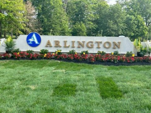 Monument Signs with Cast Bronze and Blue LED Halo Lighting: A Timeless ...